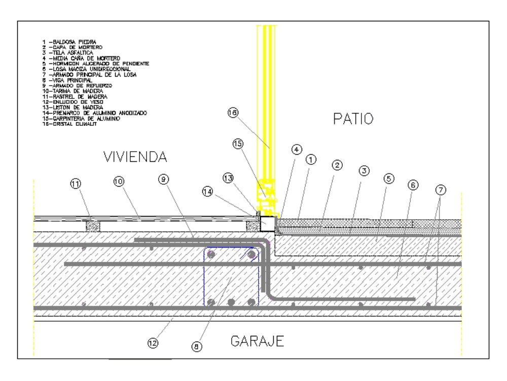 Terrace over garage in AutoCAD | CAD download (76.4 KB) | Bibliocad