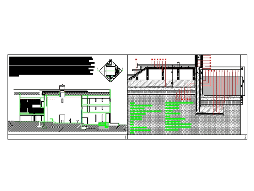 Fachada con estanque en AutoCAD | Descargar CAD (172.05 KB) | Bibliocad