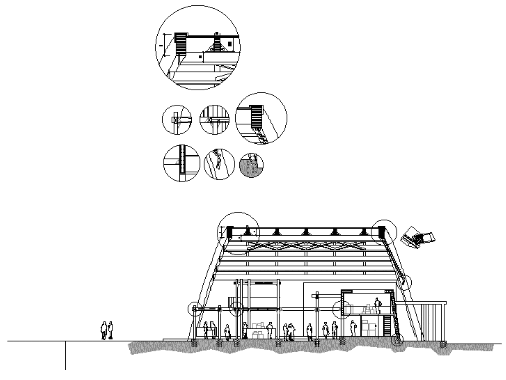 Market in AutoCAD | CAD download (897.09 KB) | Bibliocad