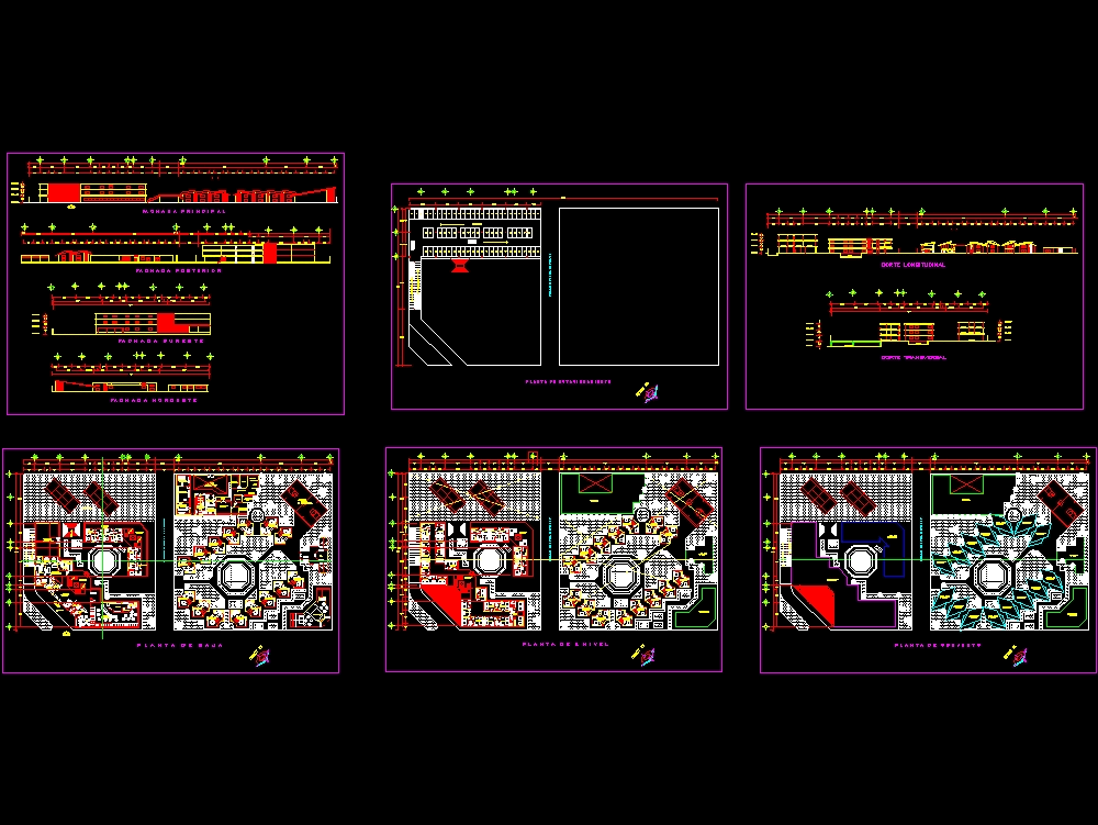 Planta diseño de hotel en AutoCAD | Descargar CAD (802.94 KB) | Bibliocad