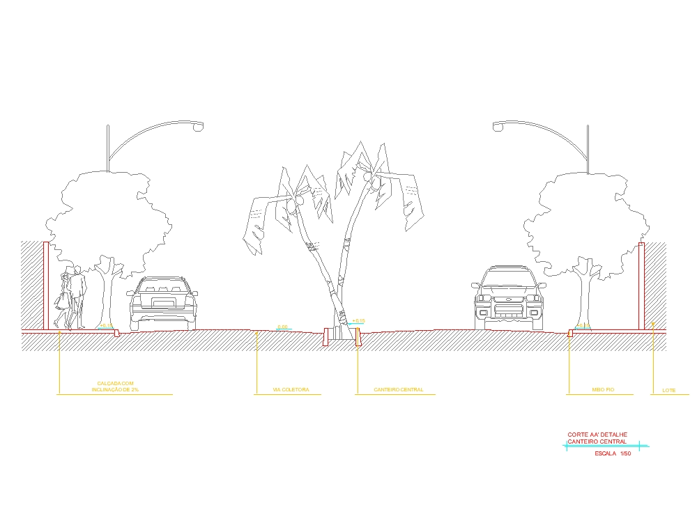 Corte en via en AutoCAD | Descargar CAD (60.57 KB) | Bibliocad