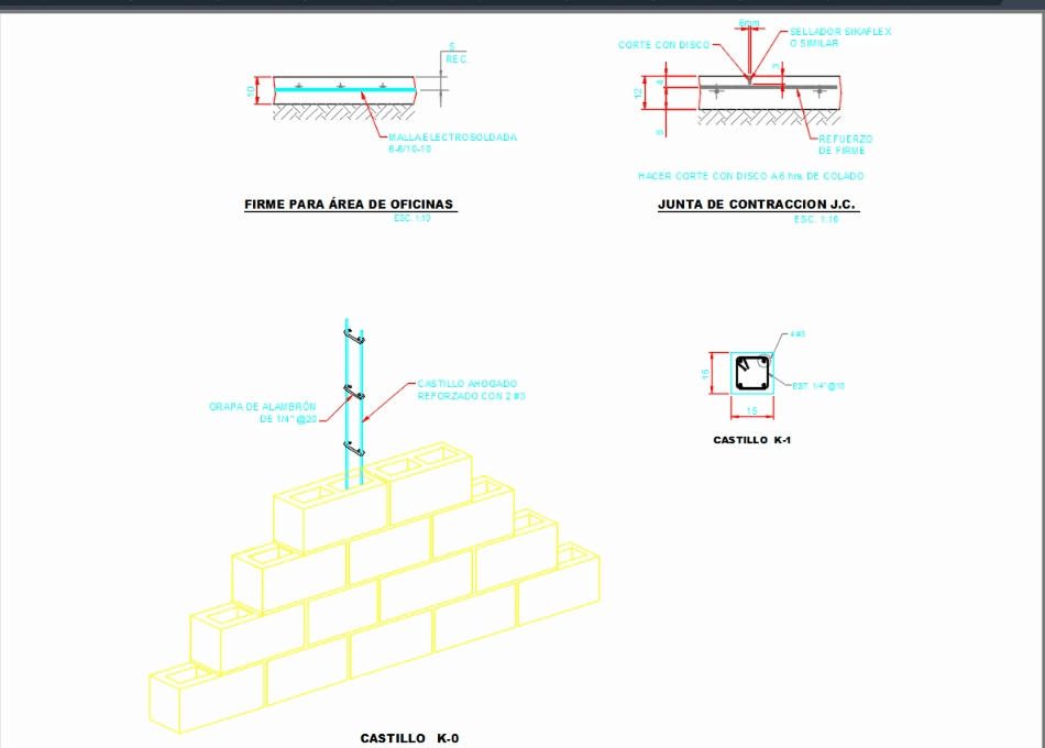 Detalles de castillos - columna antisísmica (355 KB) | Bibliocad