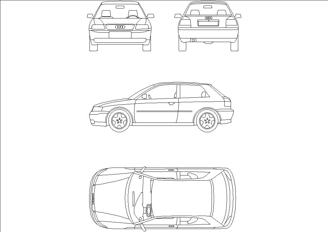 Audi a3 en AutoCAD | Descargar CAD gratis (202.4 KB) | Bibliocad