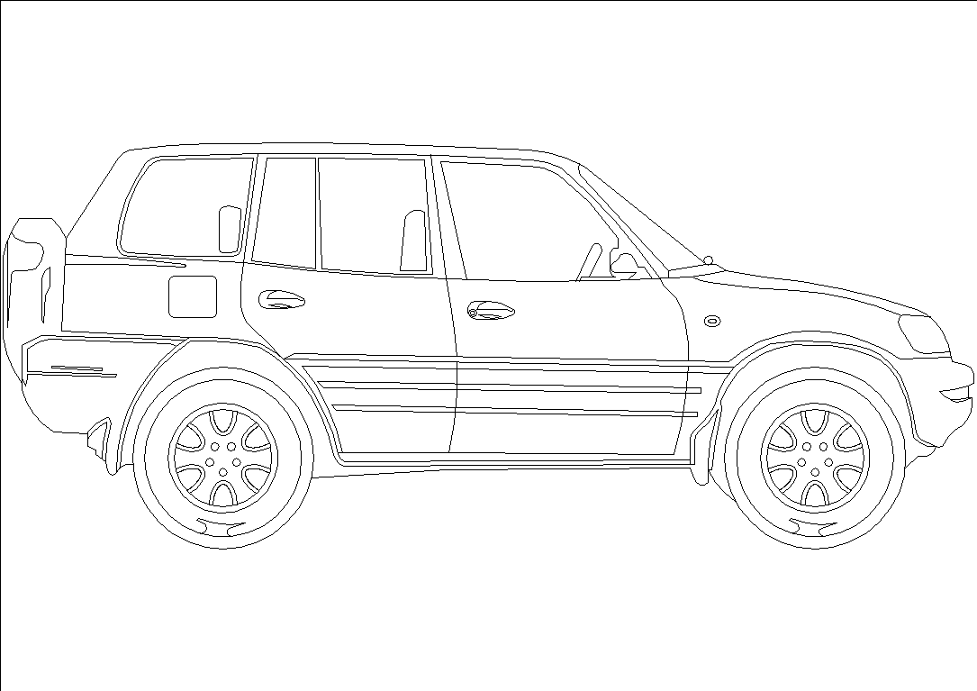 Toyota rav4 vista lateral en AutoCAD | Descargar CAD gratis (24.57 KB ...