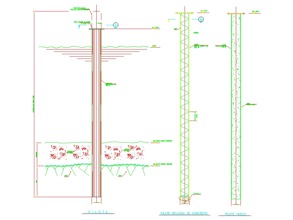 Piles in AutoCAD | CAD download (128.66 KB) | Bibliocad
