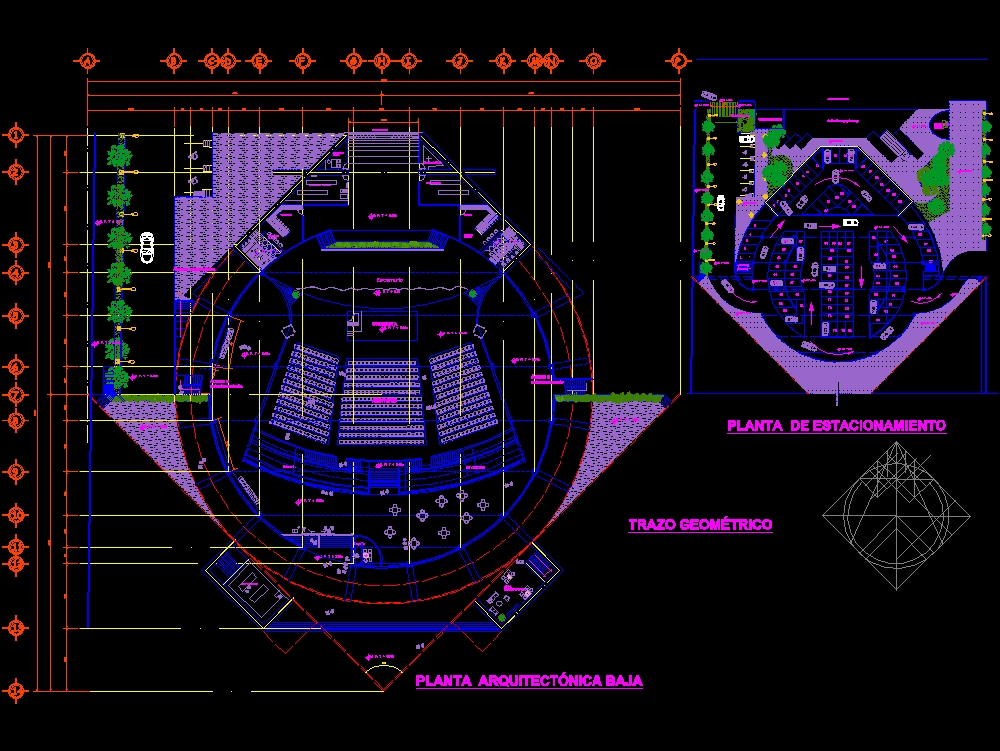 Teatro em AutoCAD | Baixar CAD (811.04 KB) | Bibliocad