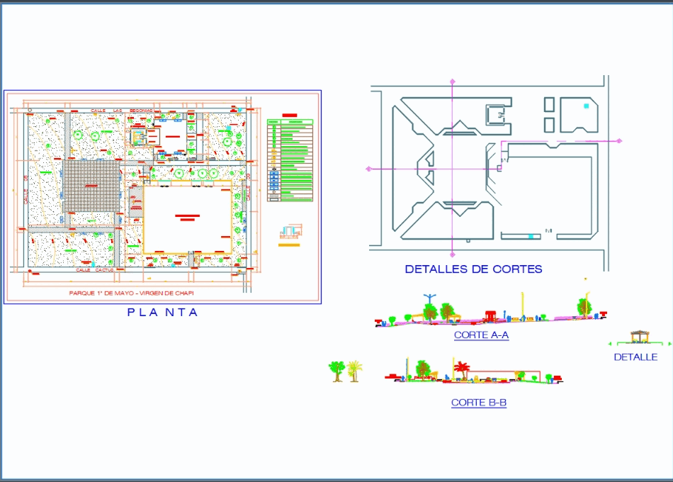 Parque en AutoCAD | Descargar CAD (1.04 MB) | Bibliocad