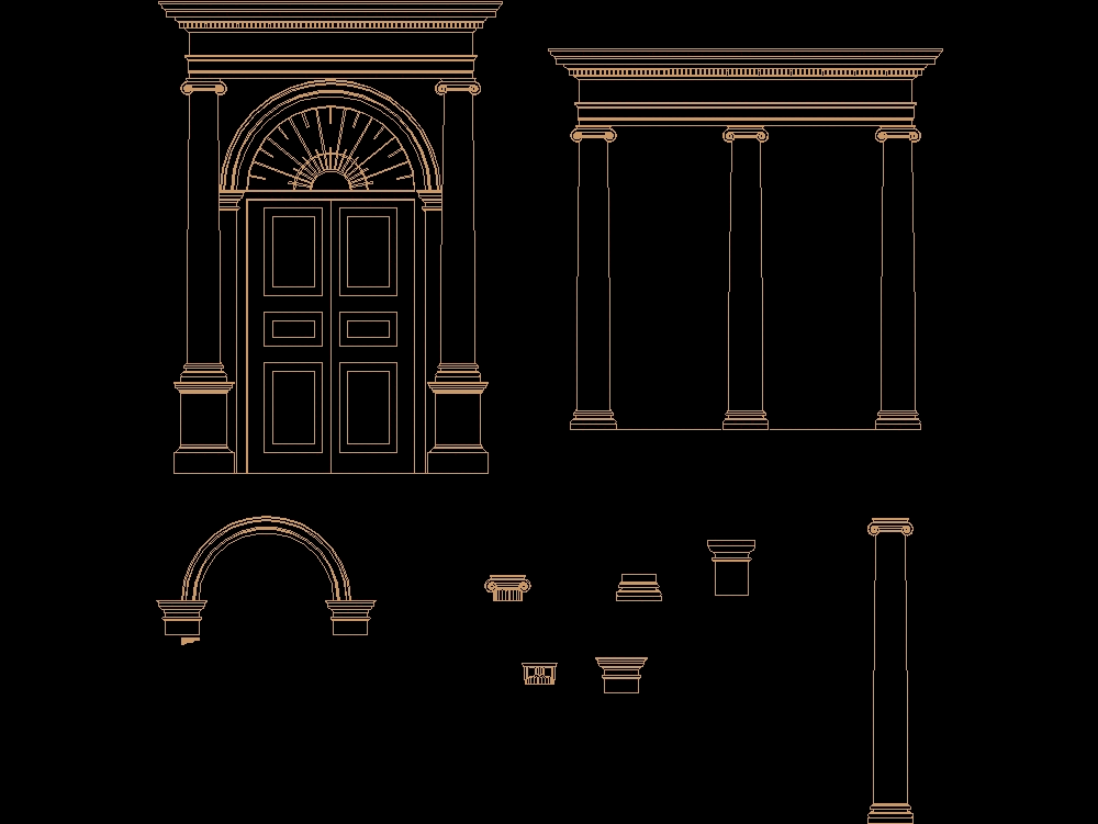 Capiteles en AutoCAD | Descargar CAD (66.97 KB) | Bibliocad