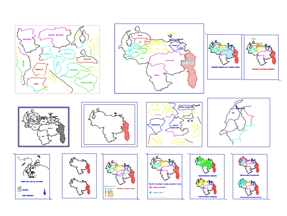 Mapas de venezuela en AutoCAD | Descargar CAD gratis (871.3 KB) | Bibliocad