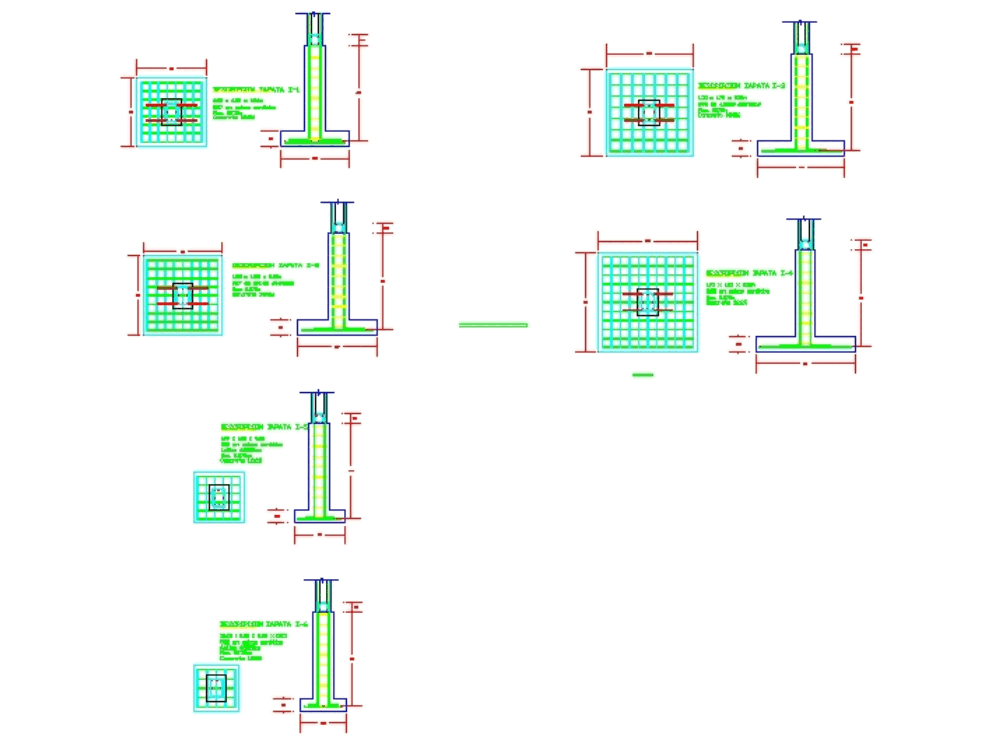 Detalles de zapatas en AutoCAD | Descargar CAD (293.18 KB) | Bibliocad Detalles de zapatas en AutoCAD | Descargar CAD (293.18 KB) | Bibliocad