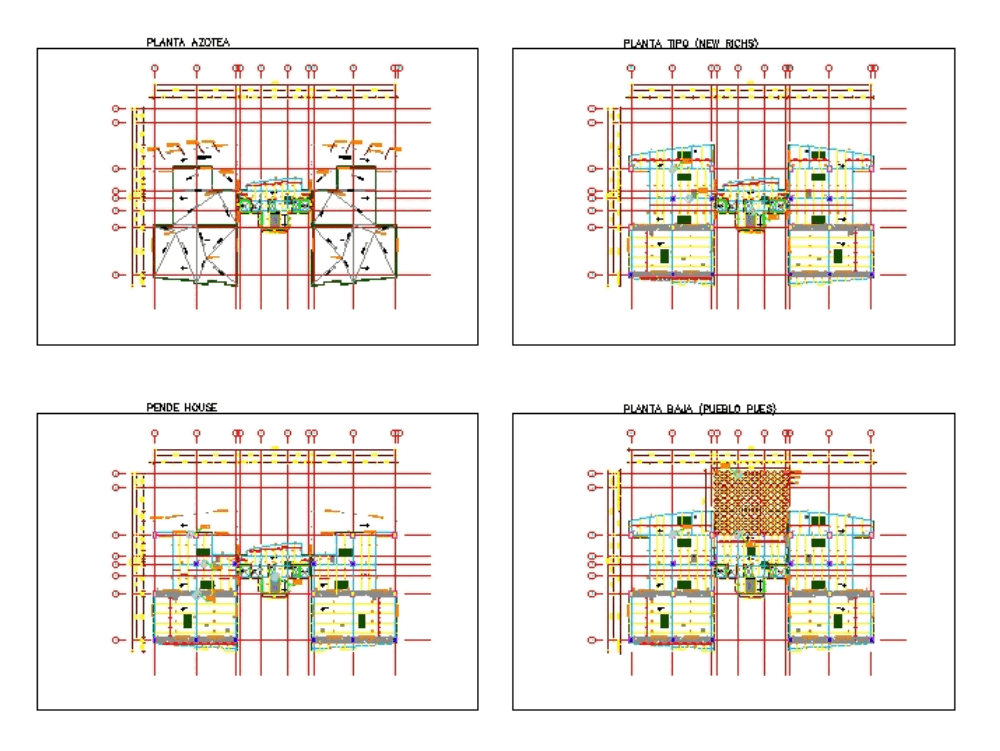 Planta estructural de edificio de departamentos (1.5 MB) | Bibliocad