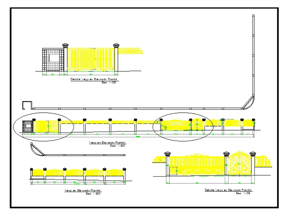Ornamental fence in AutoCAD | CAD download (224.01 KB) | Bibliocad