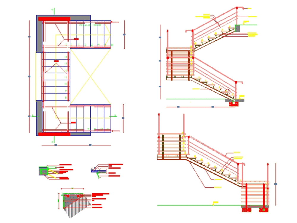 U-förmige treppe in AutoCAD | CAD Download (1.49 MB) | Bibliocad