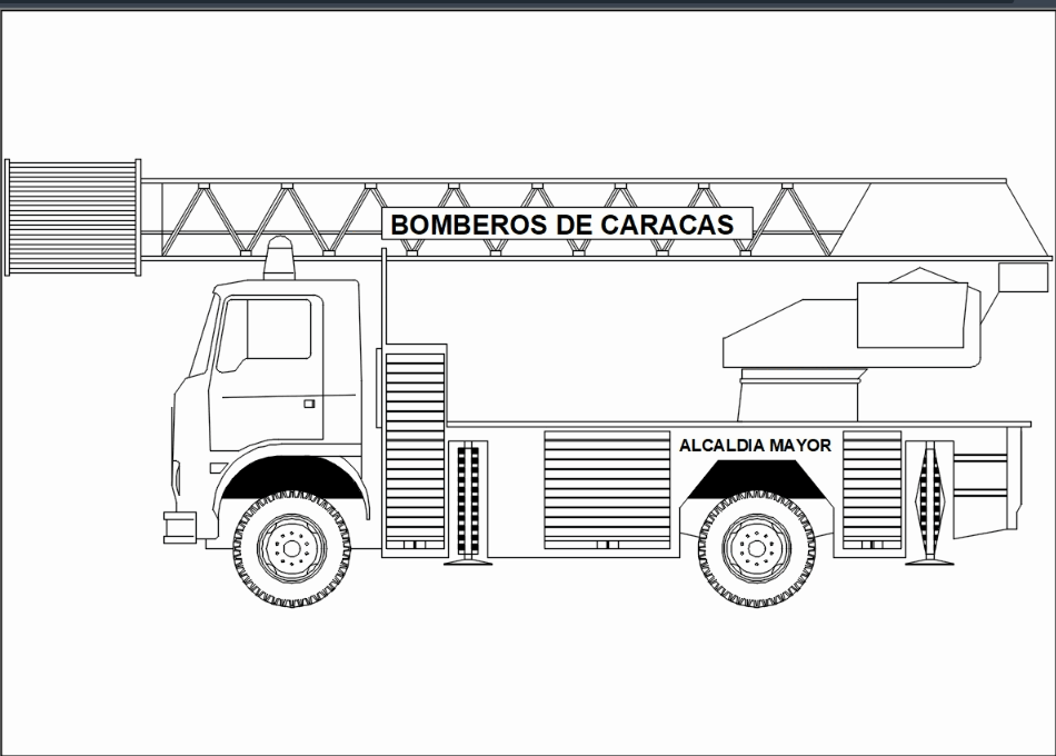 Fire truck in AutoCAD | CAD download (36.63 KB) | Bibliocad