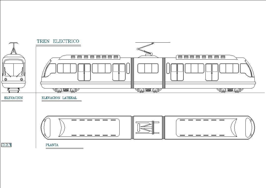 Electric train in AutoCAD | Download CAD free (37.34 KB) | Bibliocad