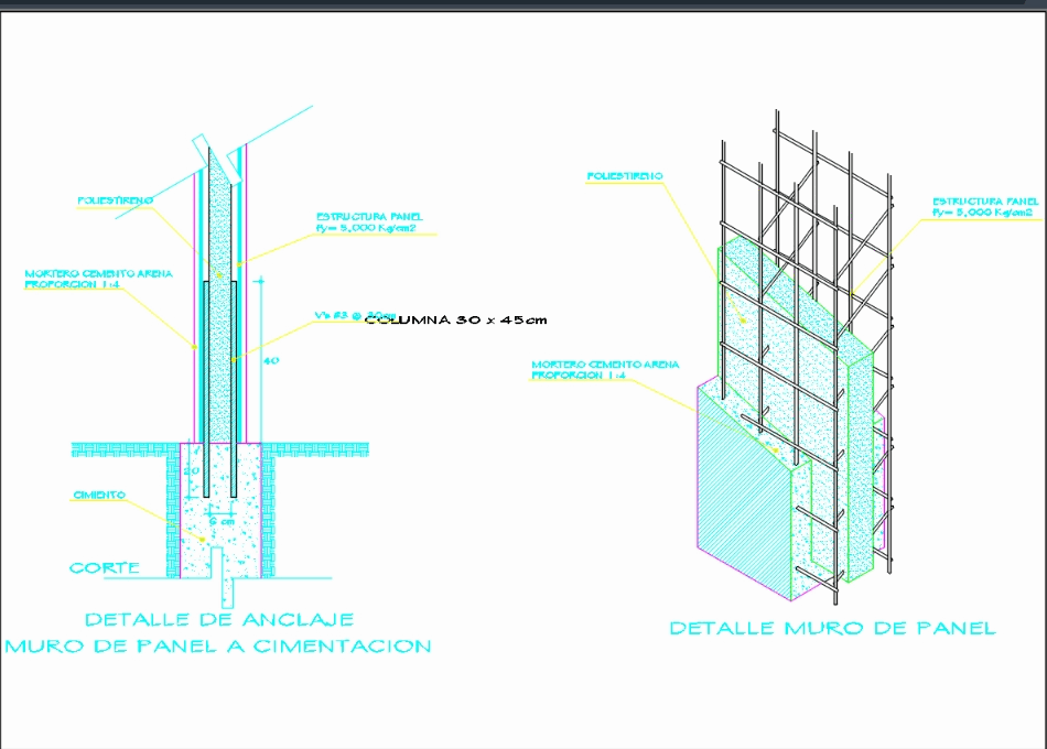 Muro de panel en AutoCAD | Descargar CAD (27.3 KB) | Bibliocad