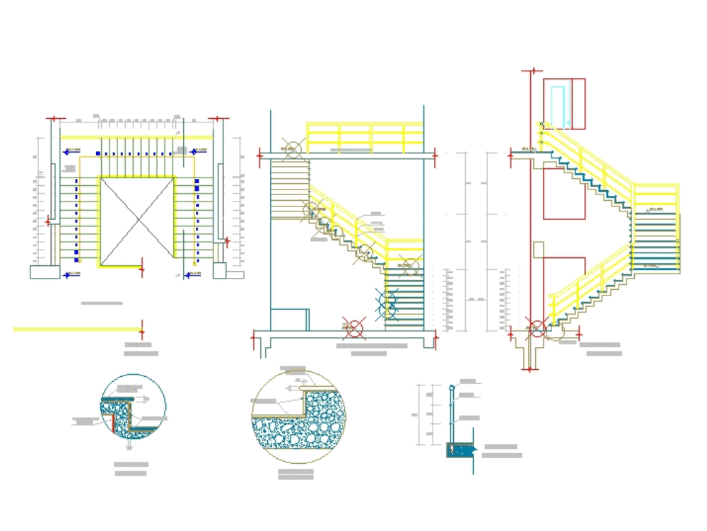 Detalhes da escada em AutoCAD | Baixar CAD (145.77 KB) | Bibliocad