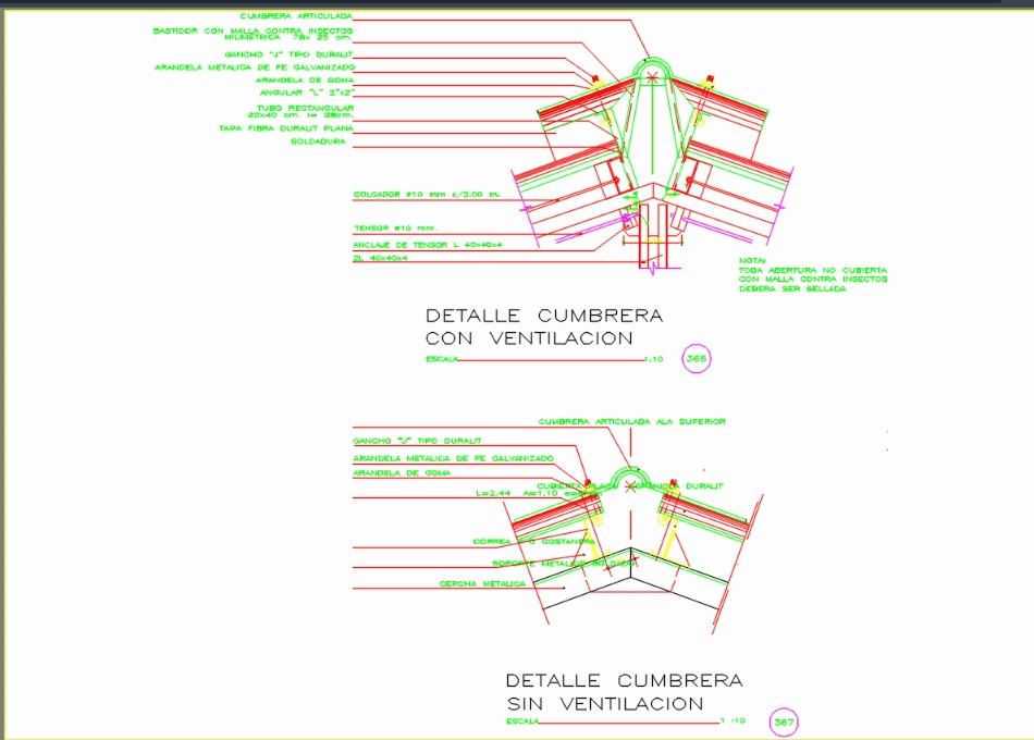 Cumbrera en AutoCAD | Descargar CAD (25.11 KB) | Bibliocad