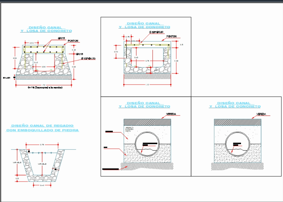 Canal de regadio en AutoCAD | Descargar CAD (42.75 KB) | Bibliocad