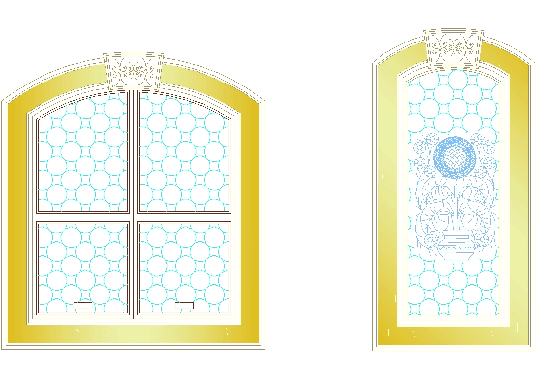 Window with moldings in AutoCAD | Download CAD free (31.55 KB) | Bibliocad