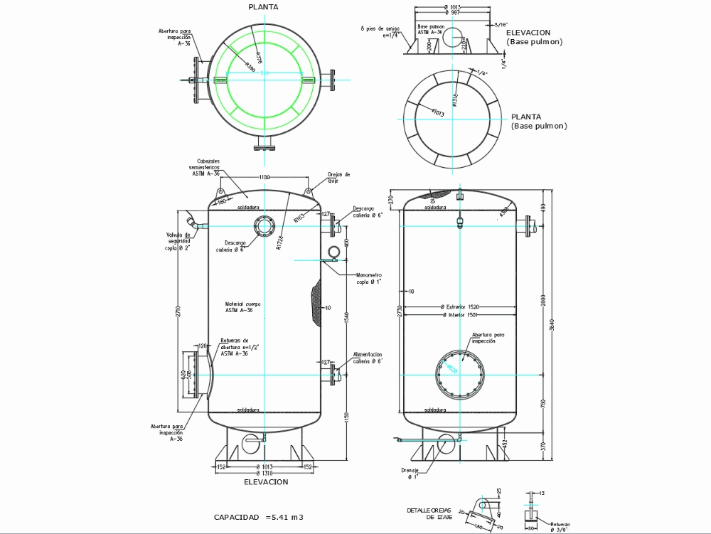 Air lung in AutoCAD | CAD download (57.22 KB) | Bibliocad
