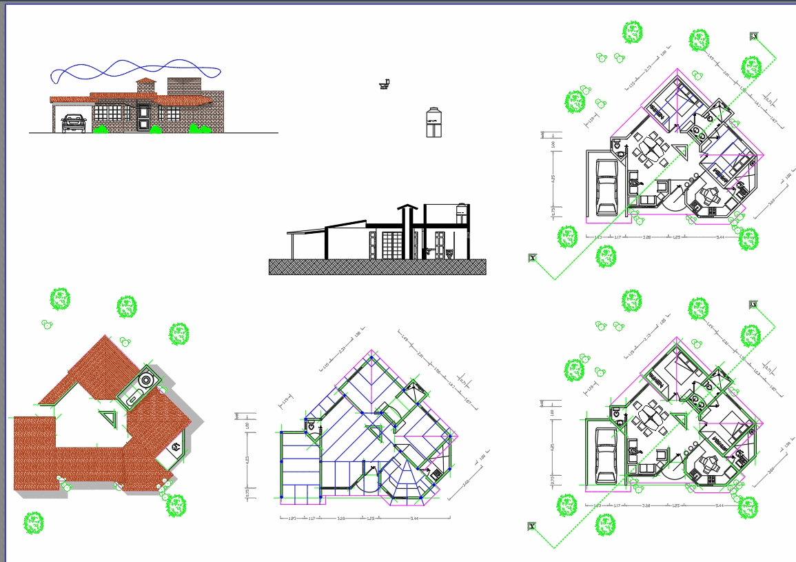 Cabaña en AutoCAD | Descargar CAD (272.73 KB) | Bibliocad
