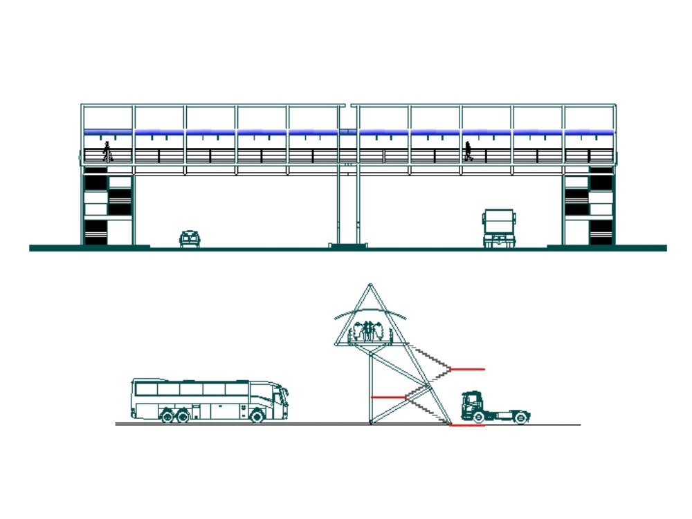 Peatonal bridge in AutoCAD | CAD download (797.35 KB) | Bibliocad
