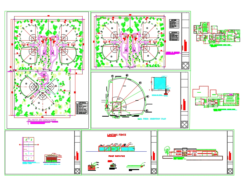 Baseball academy in AutoCAD | CAD download (855.99 KB) | Bibliocad