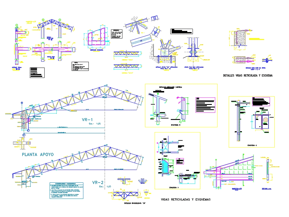 Viga reticulada en AutoCAD | Descargar CAD (162.46 KB) | Bibliocad