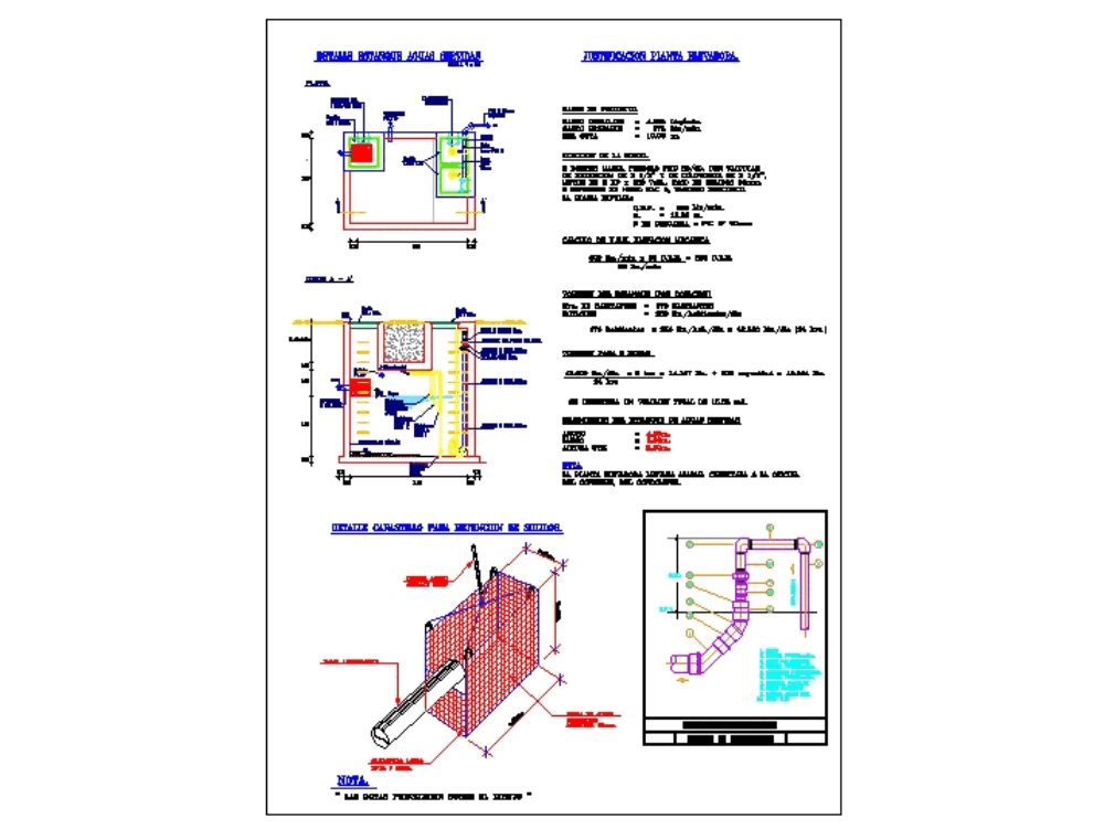 Estanque aguas servidas en AutoCAD | Descargar CAD (85.35 KB) | Bibliocad
