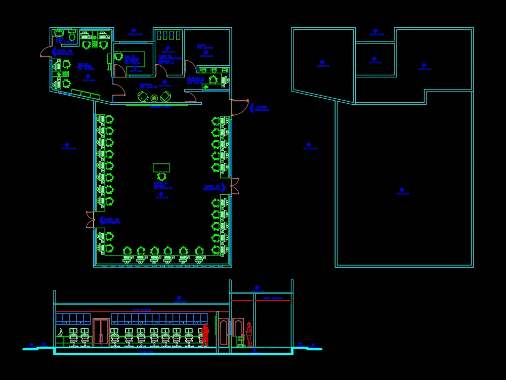 Aula de computacion en AutoCAD | Descargar CAD (1.39 MB) | Bibliocad