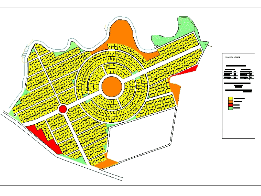 Plane of lots residential country in AutoCAD | CAD (3.31 MB) | Bibliocad