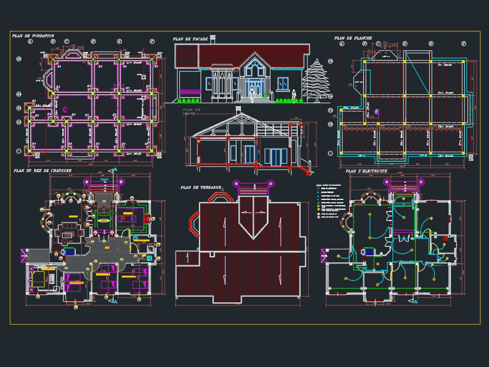 Vivienda unifamiliar en AutoCAD | Descargar CAD (342.22 KB) | Bibliocad
