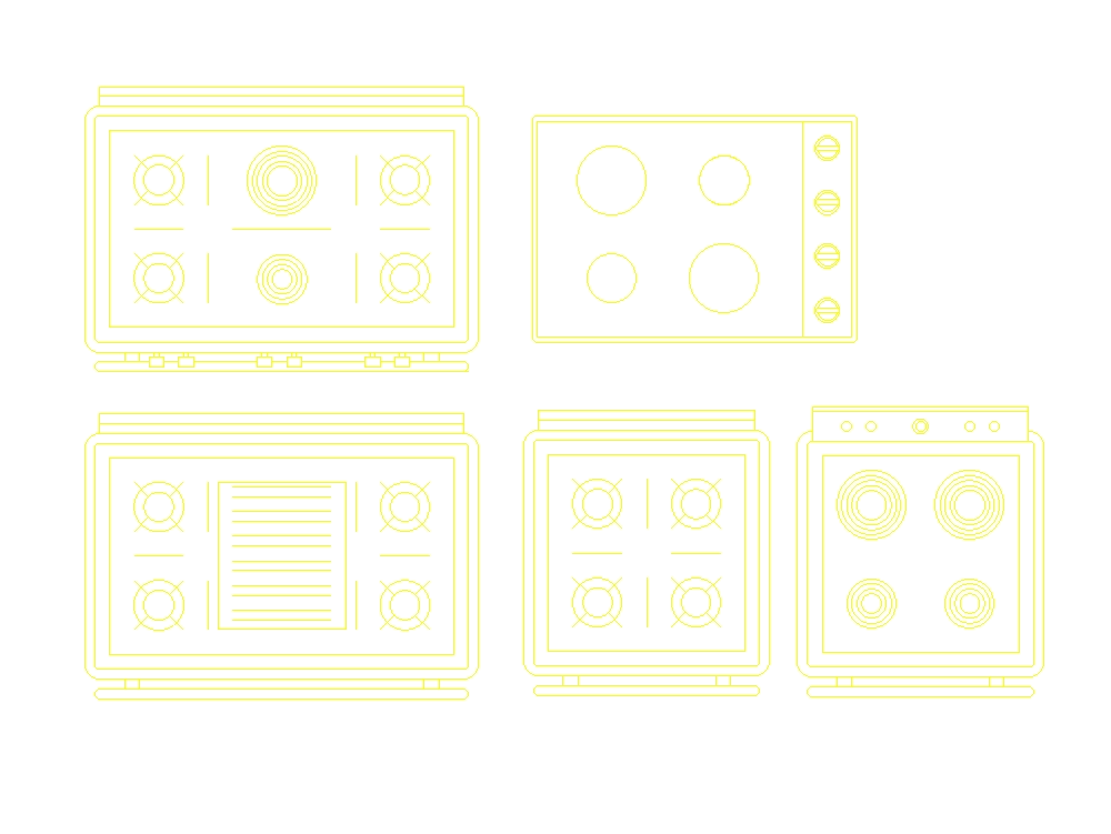 Kitchens in AutoCAD | CAD download (14 KB) | Bibliocad