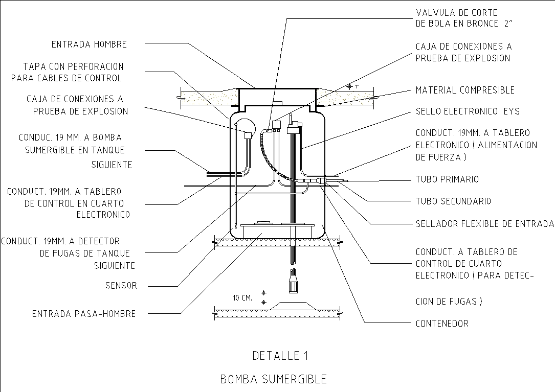 Bomba sumergible en AutoCAD | Descargar CAD (36.62 KB) | Bibliocad
