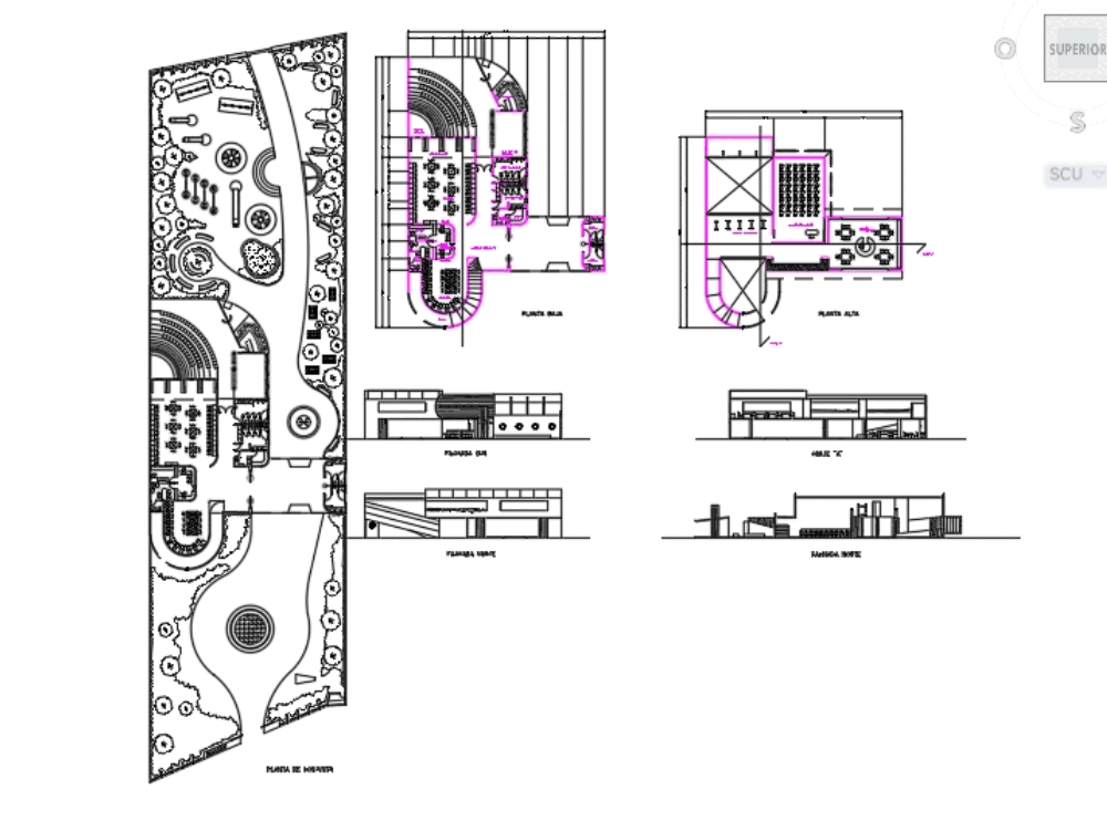 Centro cultural en AutoCAD | Descargar CAD (548.79 KB) | Bibliocad