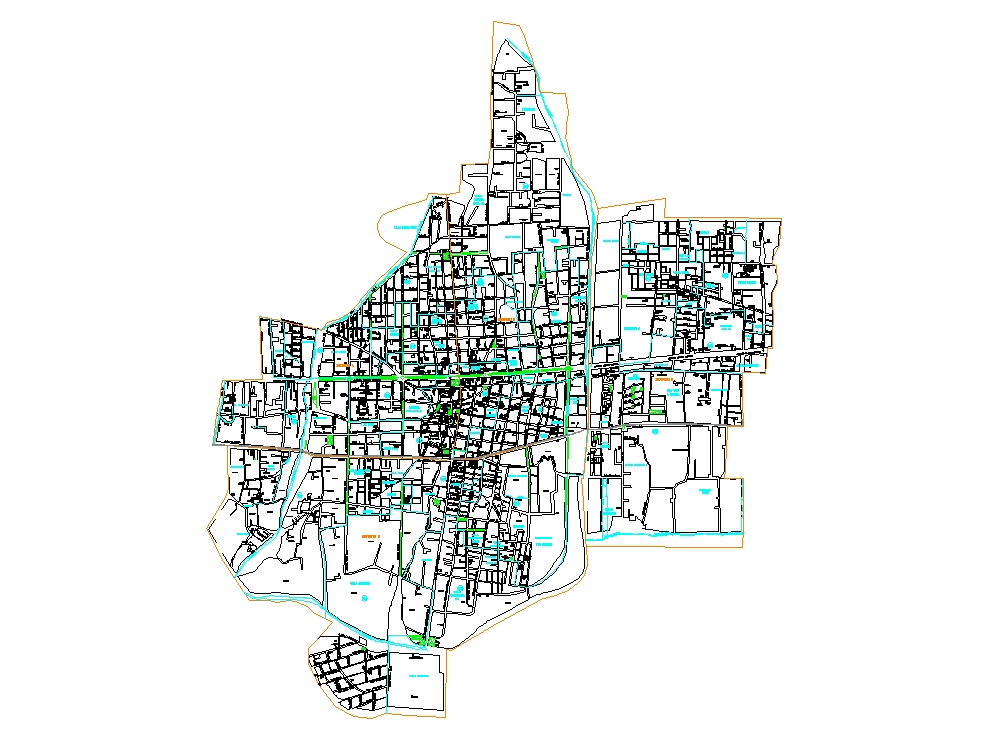 Plano urbano de quillacollo bolivia en AutoCAD | CAD (1.15 MB) | Bibliocad