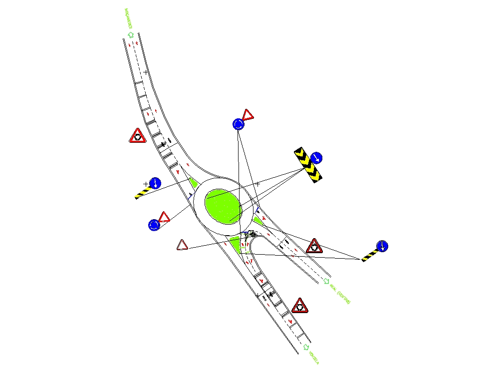 Rotonda de via municipal en AutoCAD | Descargar CAD gratis (418.61 KB ...