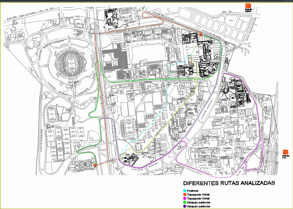 Mapa de ciudad universitaria u.n.a.m. (1.1 MB) | Bibliocad