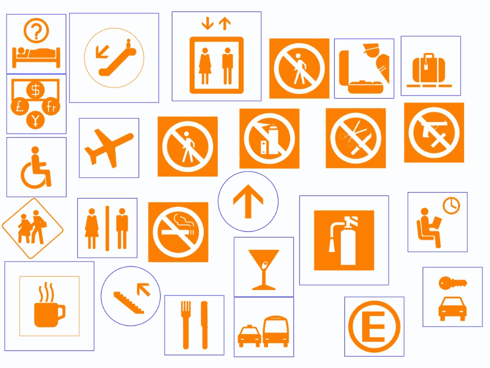 Pictogramas em AutoCAD | Baixar CAD Grátis (213.85 KB) | Bibliocad