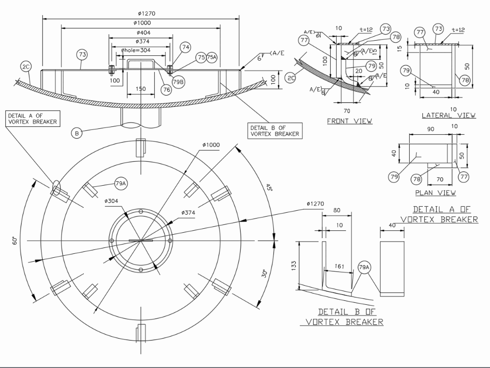 Vortex breaker- triturador en AutoCAD | CAD (52.78 KB) | Bibliocad