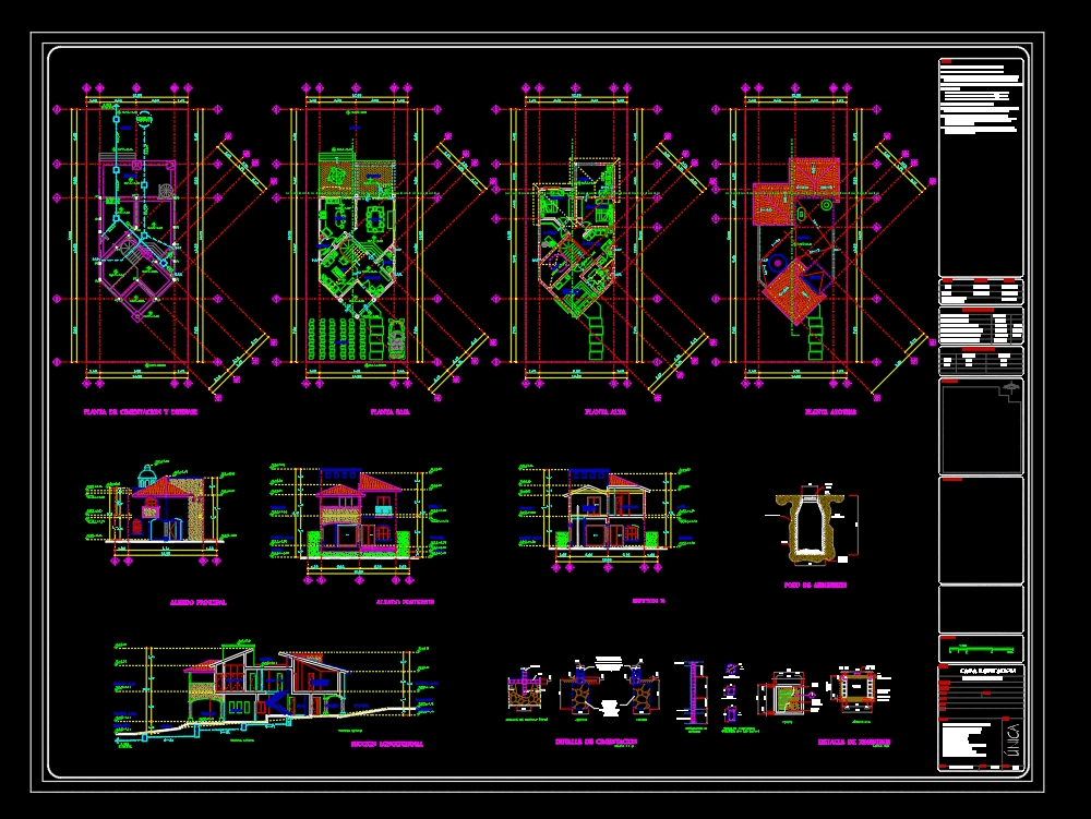Casa residencial en zapopan jalisco en AutoCAD | CAD (561 KB) | Bibliocad