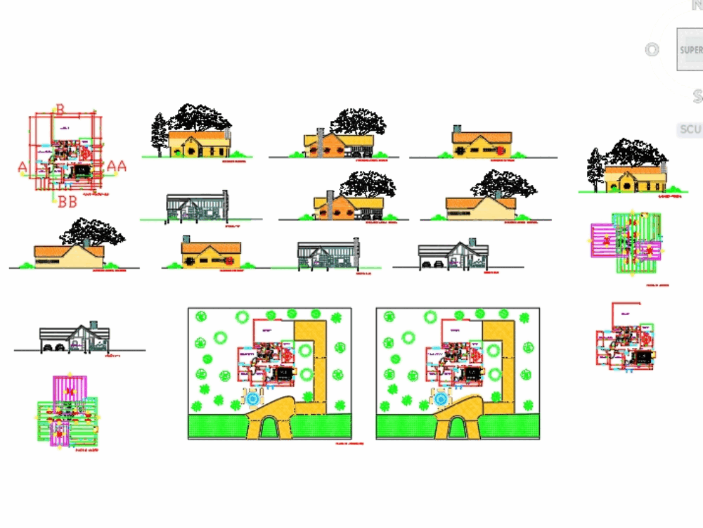 Casa de camping en AutoCAD | Descargar CAD (3.63 MB) | Bibliocad