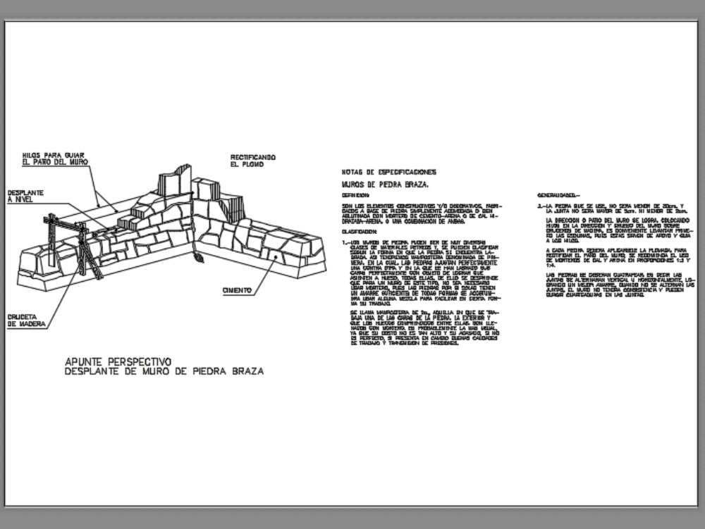 Stone wall in AutoCAD | Download CAD free (57.13 KB) | Bibliocad