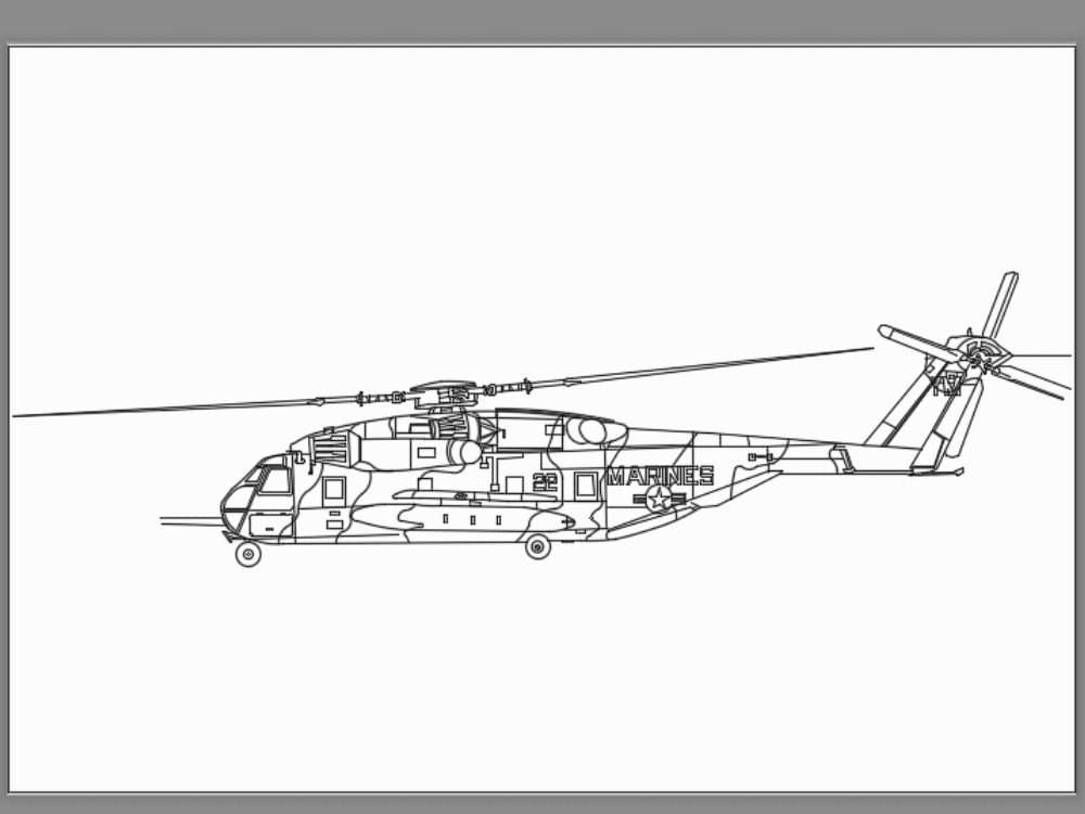 Helicopter in AutoCAD | Download CAD free (39.92 KB) | Bibliocad