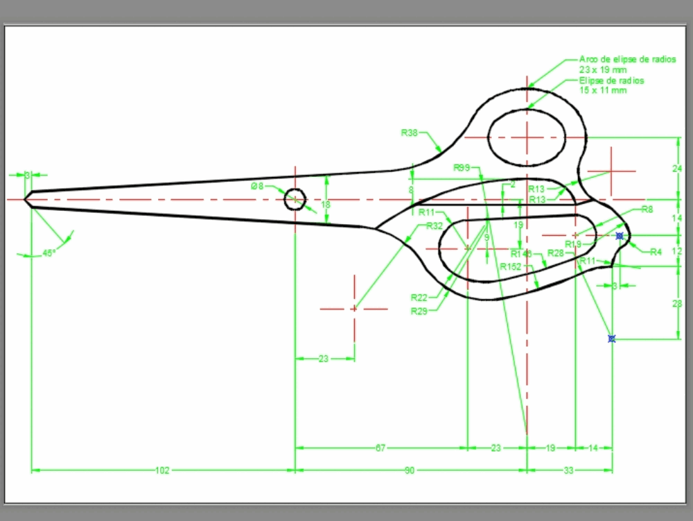 Scissors in AutoCAD | Download CAD free (26.26 KB) | Bibliocad