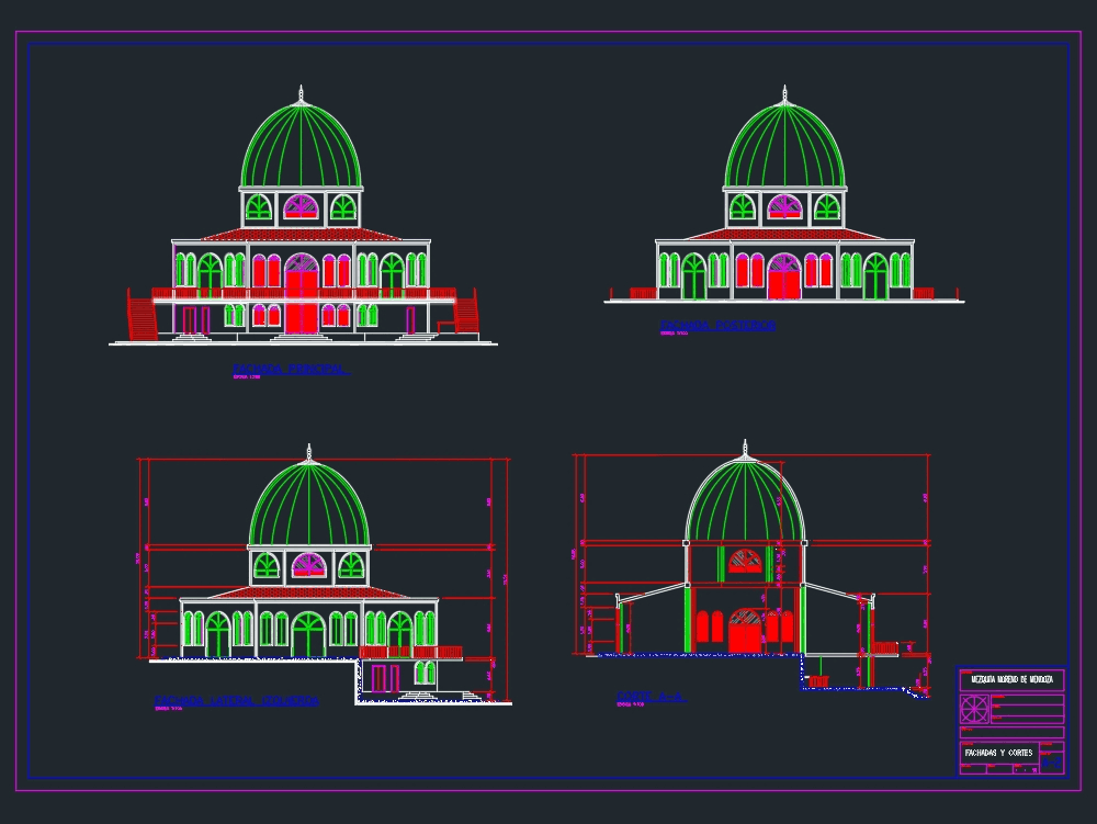 Mosque in AutoCAD | CAD download (601.32 KB) | Bibliocad