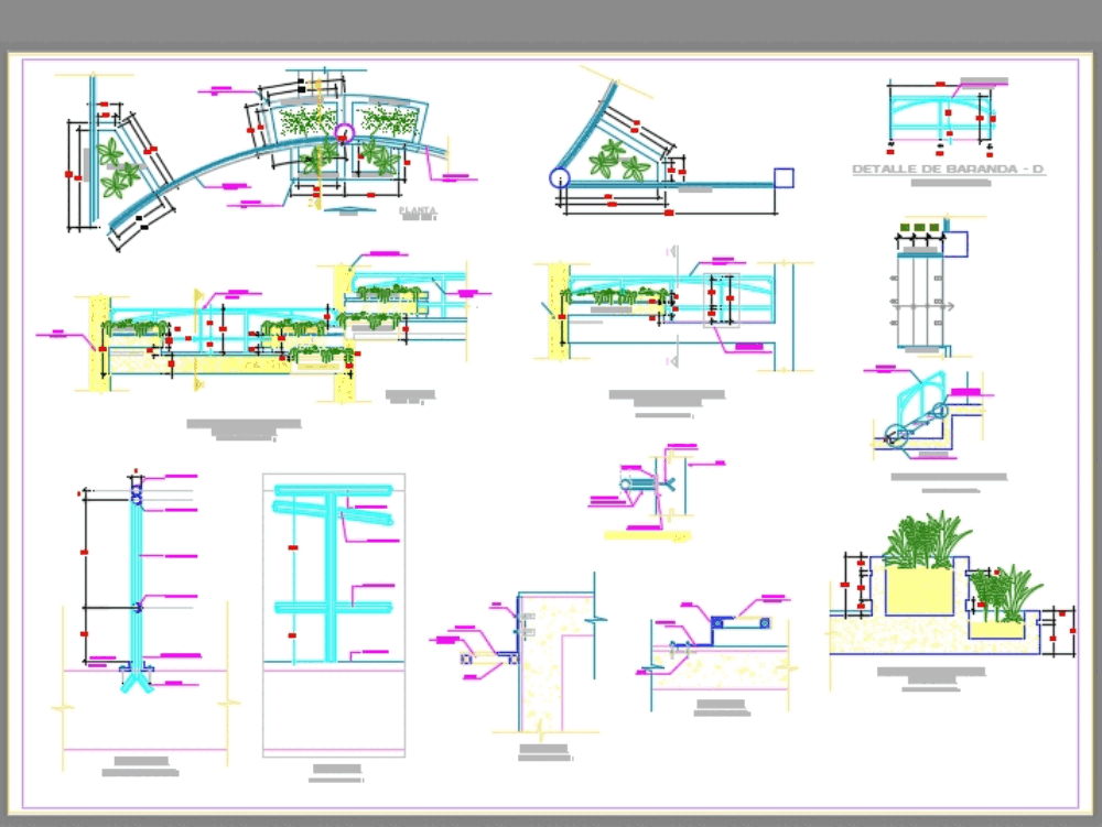 Detalles de baranda en AutoCAD | Descargar CAD (171.9 KB) | Bibliocad