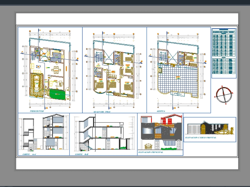 Vivienda unifamiliar en AutoCAD | Descargar CAD gratis (818.88 KB) | Bibliocad