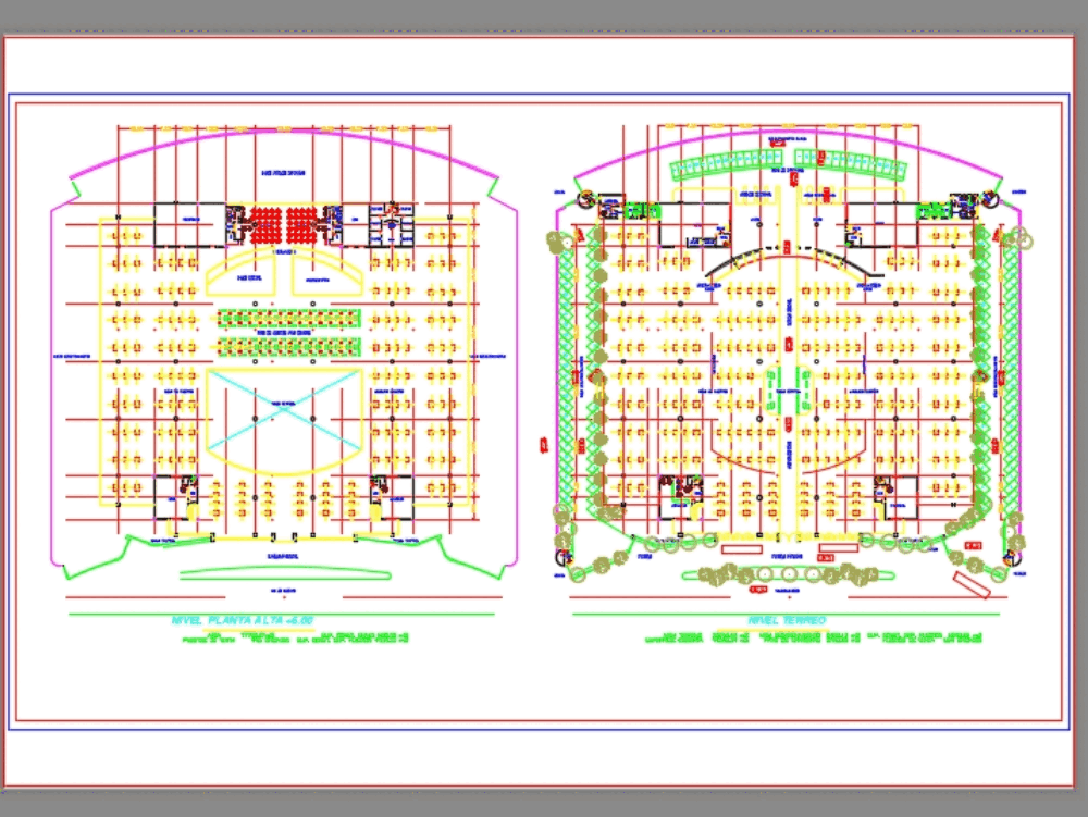 Market in AutoCAD | Download CAD free (461.94 KB) | Bibliocad